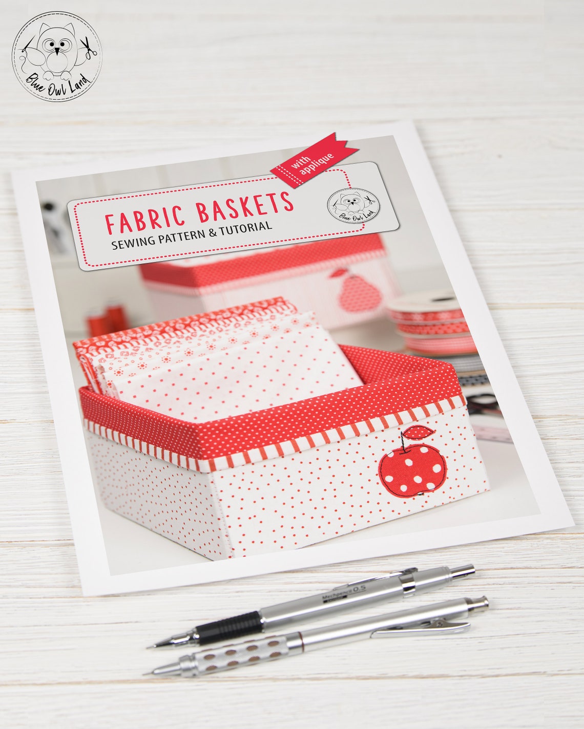 FABRIC BASKETS With APPLIQUE Pdf Sewing Pattern. Pdf Pattern - Etsy