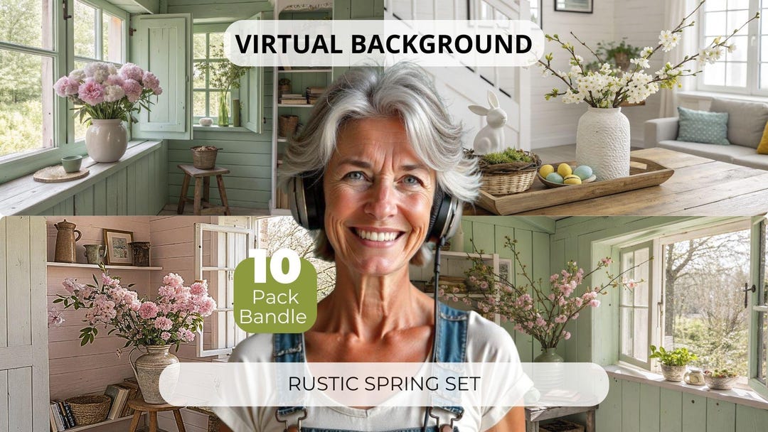 Rustic Spring Easter Background for Zoom, Skype, Meeting, Cottagecore ...