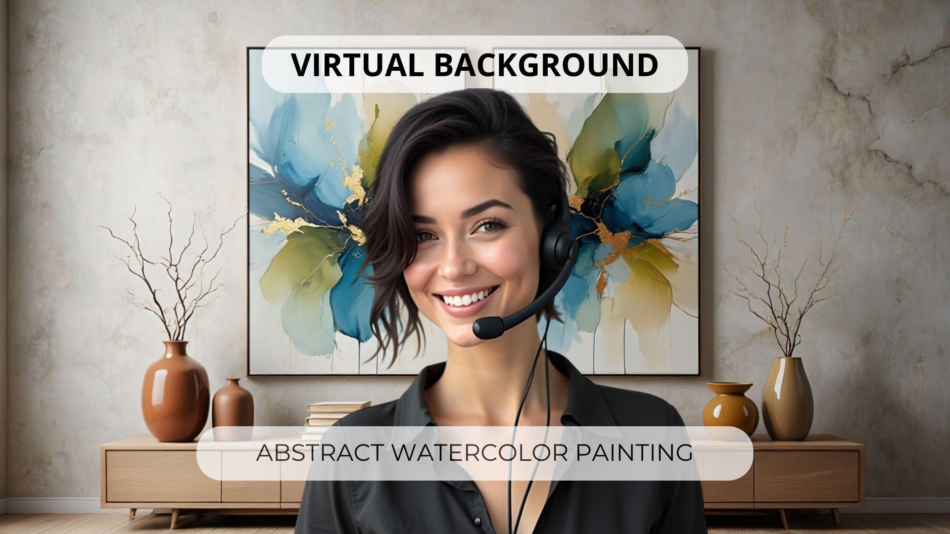 Modern Abstract Art Virtual Background for Zoom Meetings and Home ...