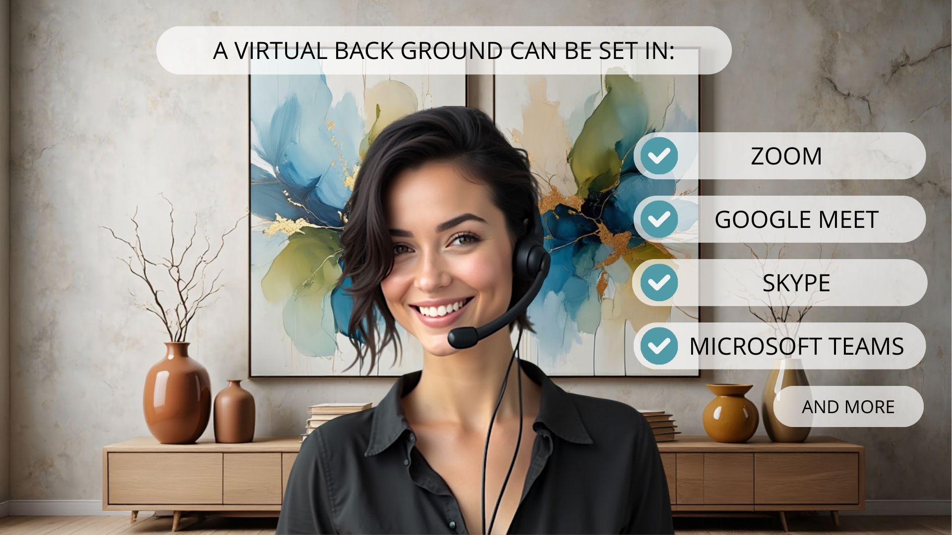 Modern Abstract Art Virtual Background for Zoom Meetings and Home ...