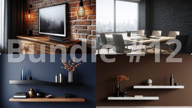 Set of 4 Minimalist Dark Office Zoom Virtual Background Meetings, Call ...