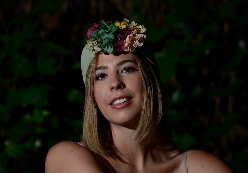 Bridal Turban Flower Fascinator, Flower Turban Style Headband, Mint ...
