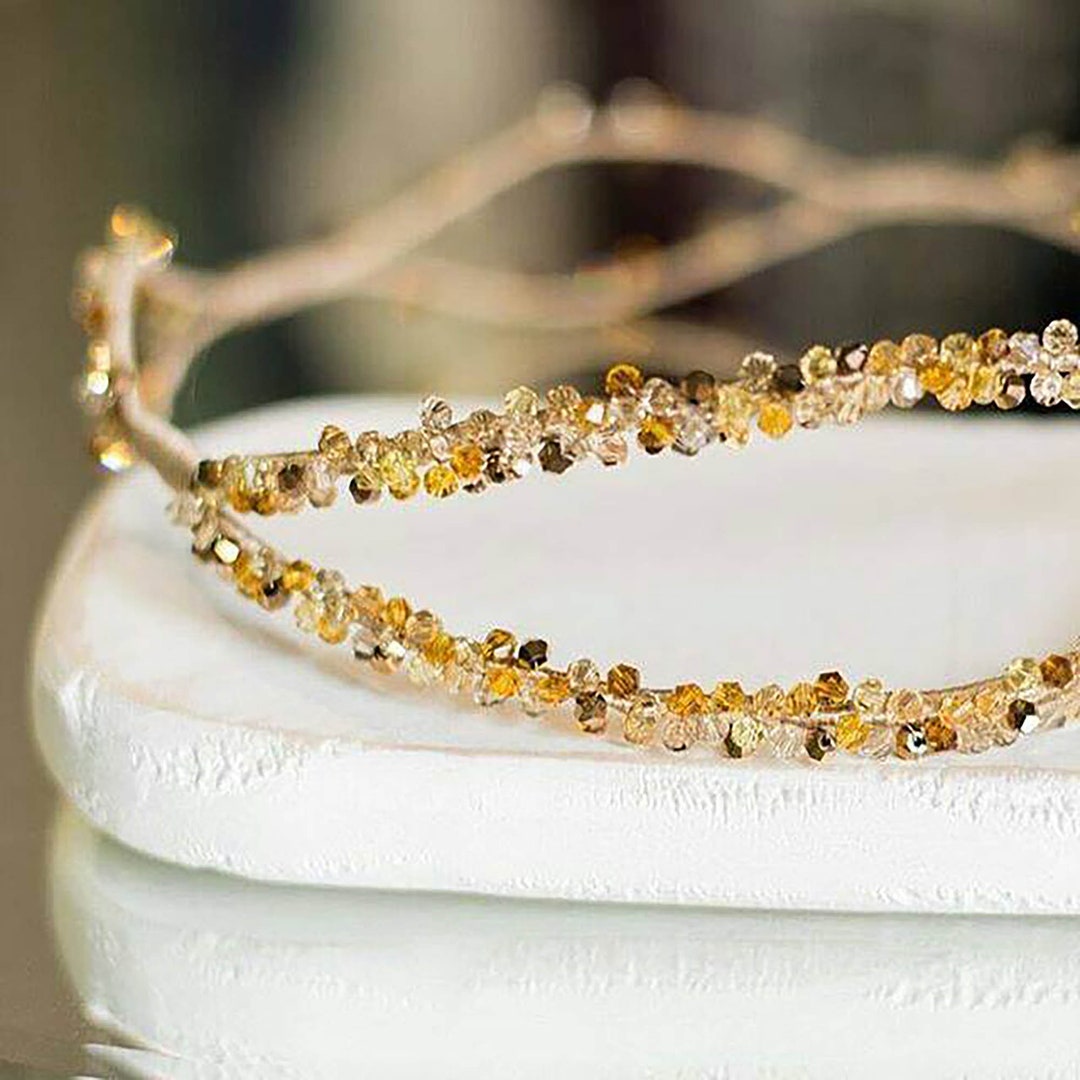 Goddess Crown Gold, Edgy Bride, Alternative Bridal Headpiece, Eclectic ...