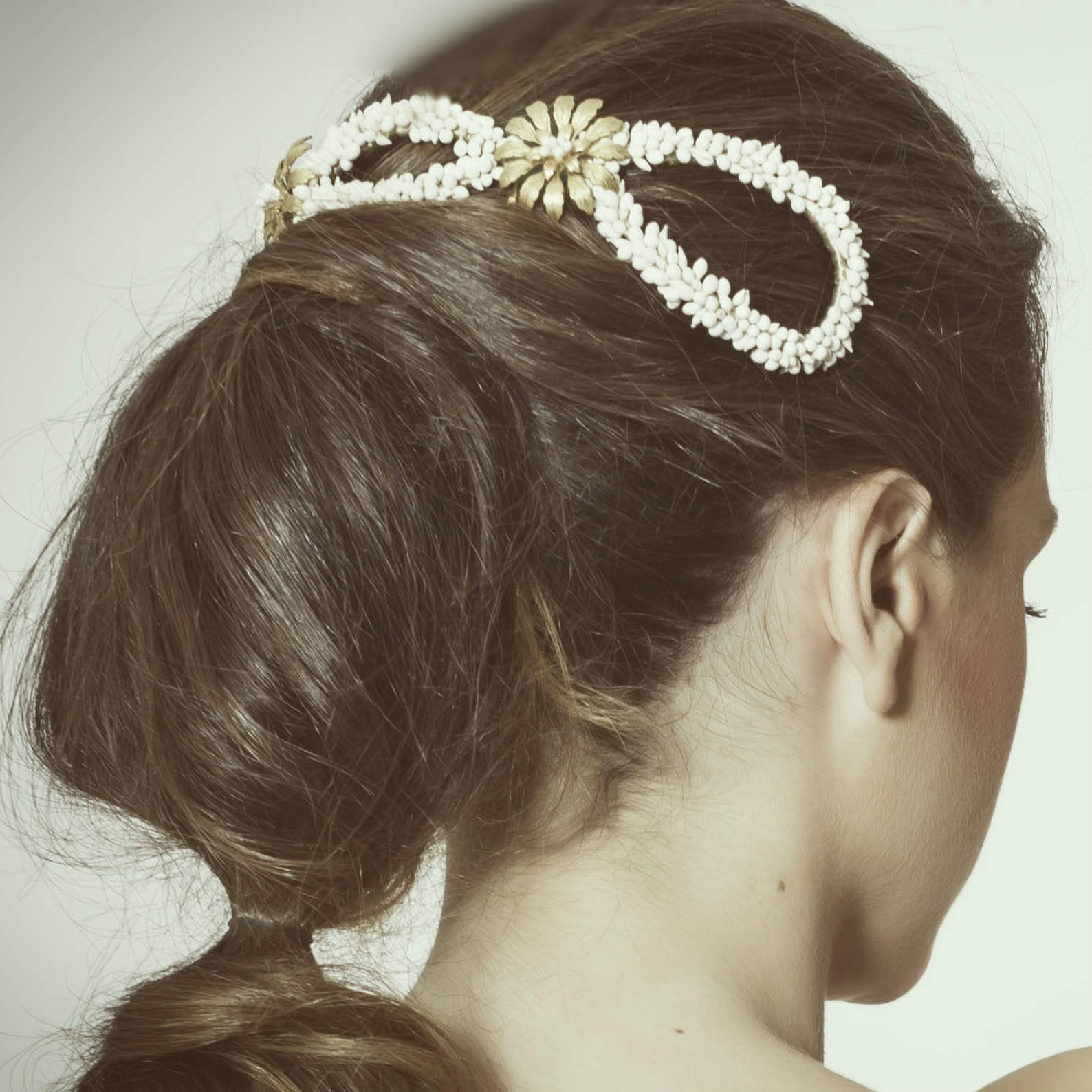 Wax Wedding Headpiece Vintage Style Bohemian Headpiece Back - Etsy