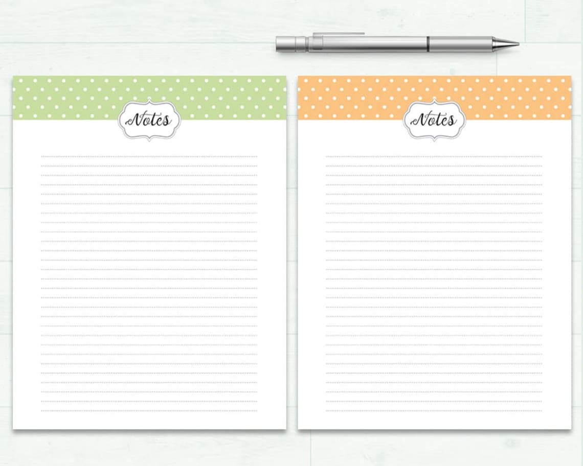 Notes Page Printable Filofax Inserts, Filofax Printable, Planner ...