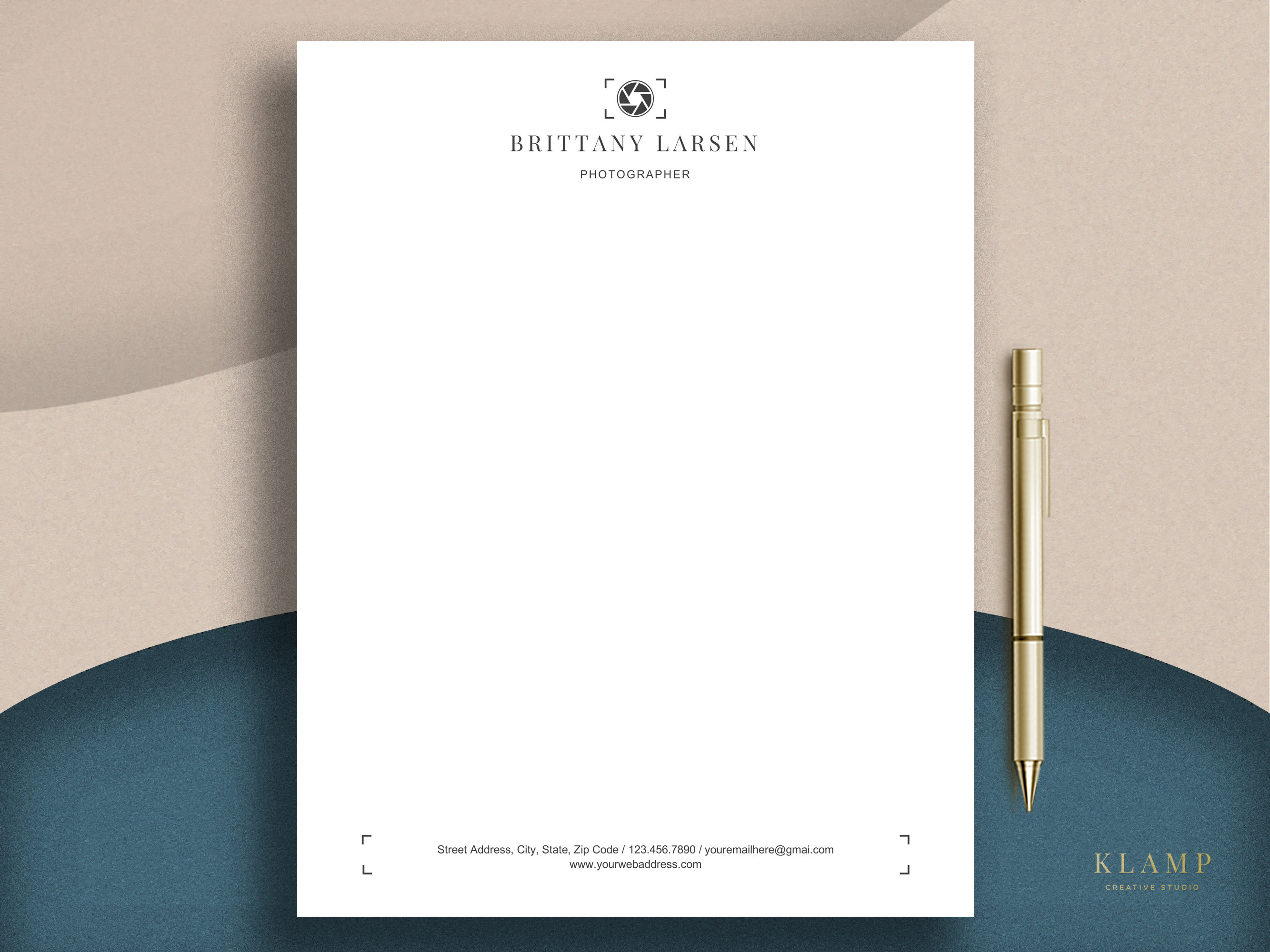 Photographer Letterhead Template for Word and Apple Pages, Business ...