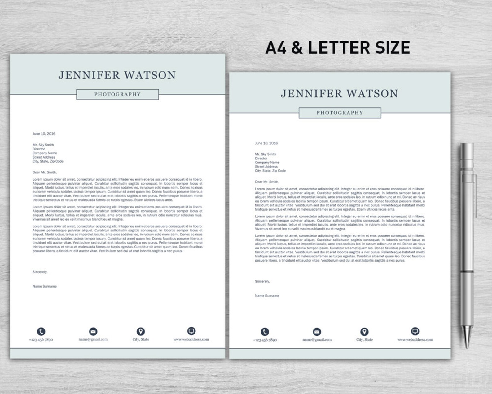 Letterhead Template for Word Business Letterhead | Etsy