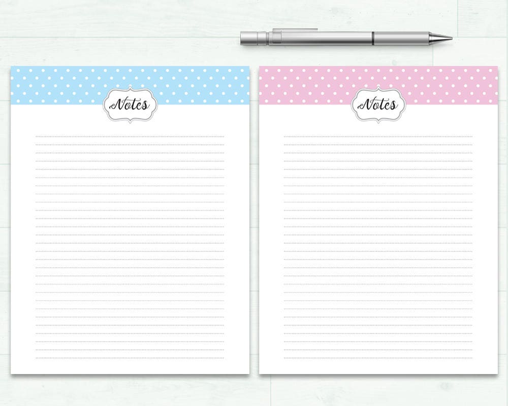 Notes Page Printable Filofax Inserts, Filofax Printable, Planner ...