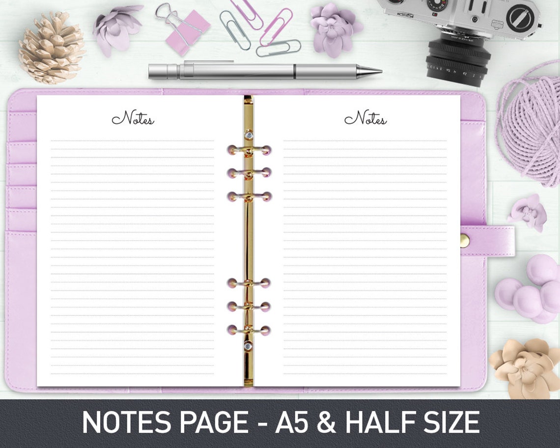 A5 Notes Page Planner Page Refills Printable Printable - Etsy