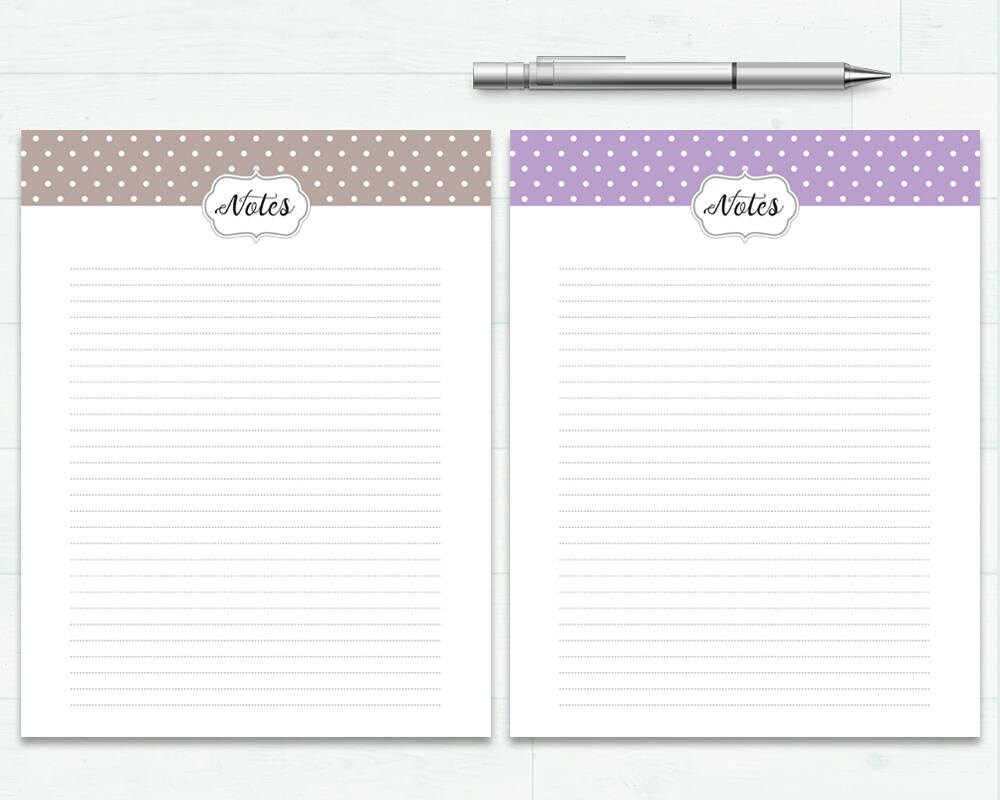 Notes Page Printable Filofax Inserts, Filofax Printable, Planner ...