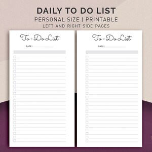 To Do List Personal Size, to Do Planner Inserts, to Do List Notepad, to ...
