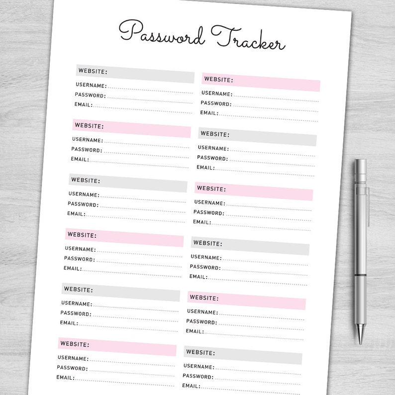 Password Tracker, Password Planner, Password Keeper, Organizing ...