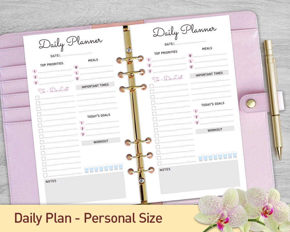 Taille personnelle planificateur quotidien imprimable planificateur ...