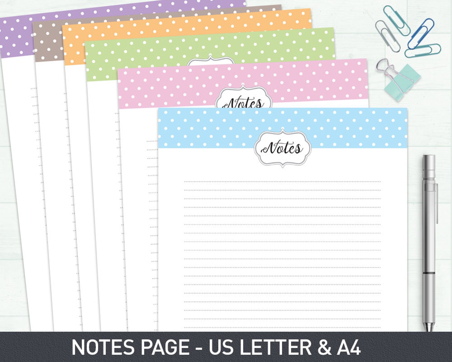 Notes Page Printable Filofax Inserts, Filofax Printable, Planner ...