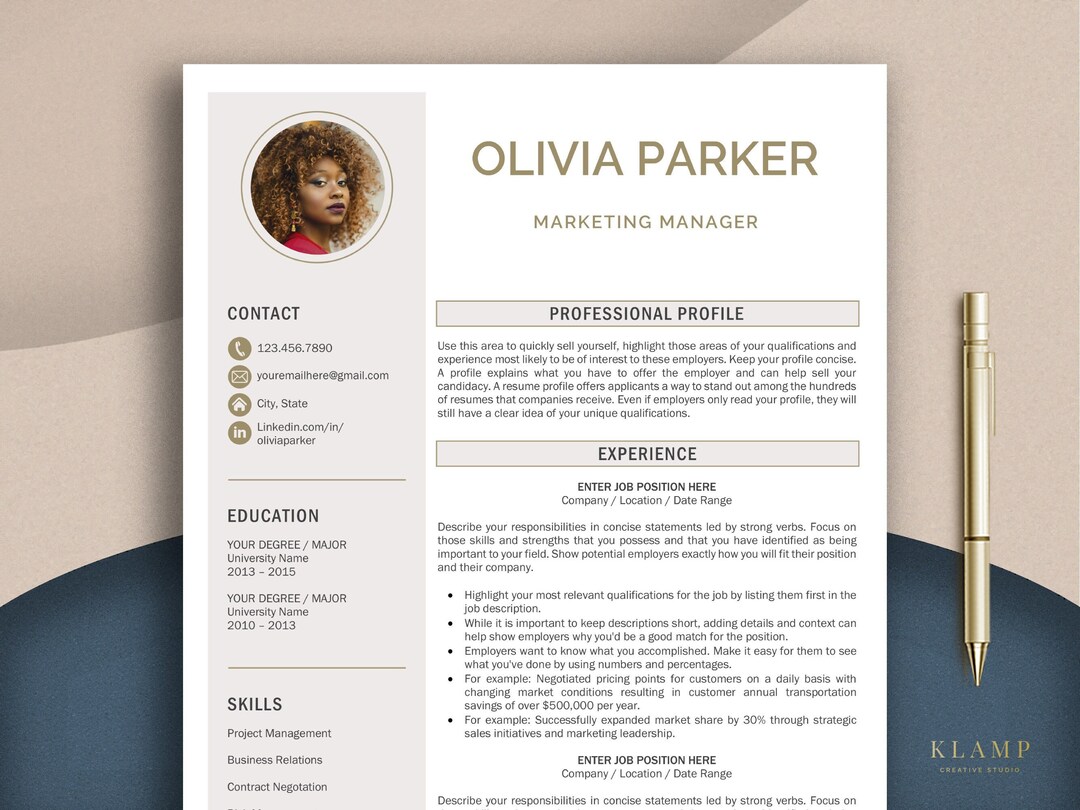Professional Executive Resume Template for Word & Pages, Manager CV ...