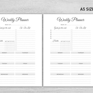 A5 Weekly Planner Printable, Weekly Organizer, Weekly Schedule, Desk ...