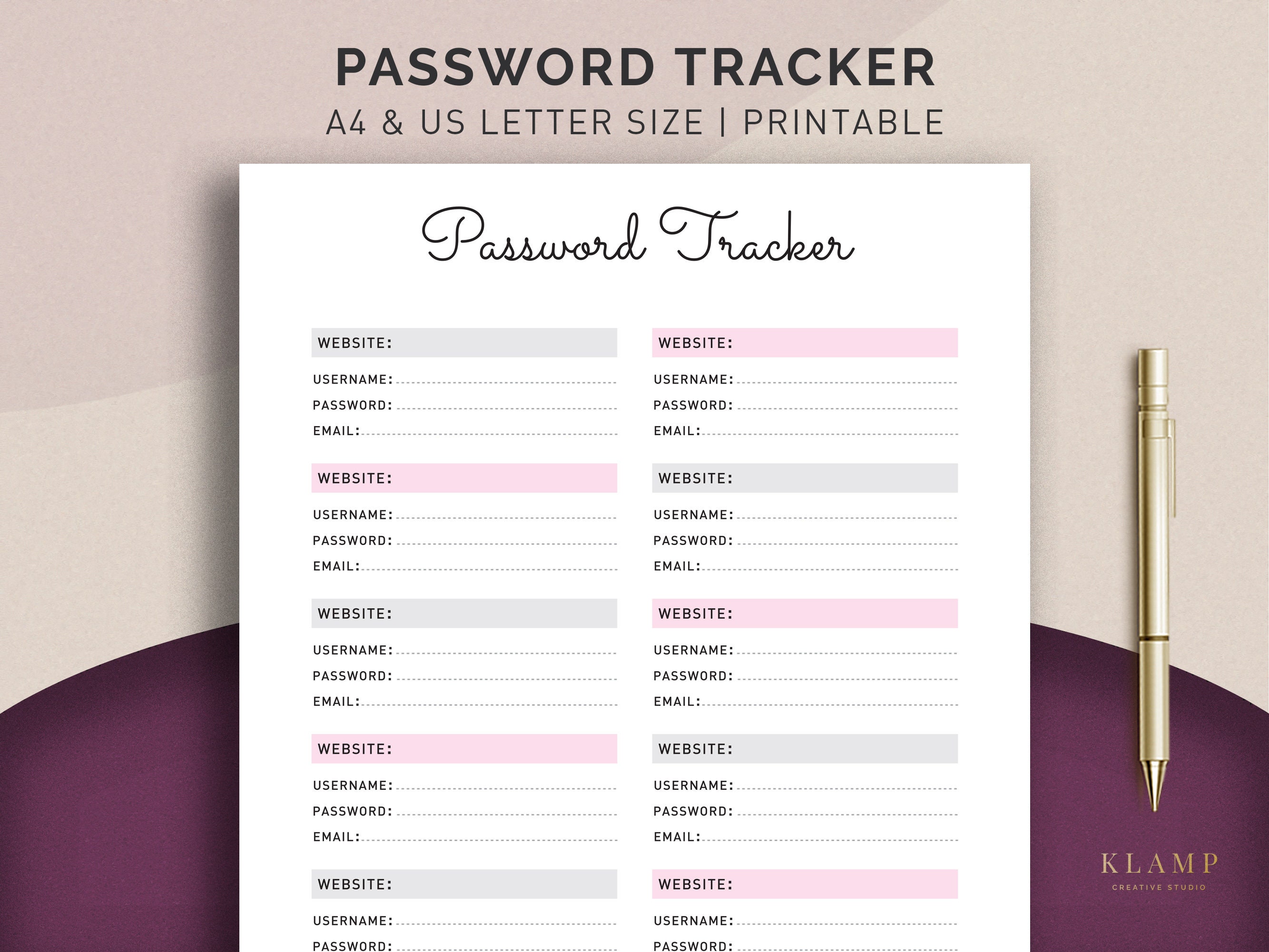Password Tracker, Password Planner, Password Keeper, Organizing ...