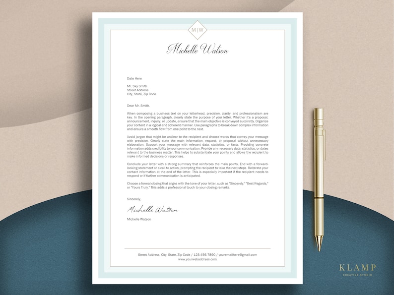 Bundle Letterhead Templates for Word and Pages, Personalized Letterhead ...