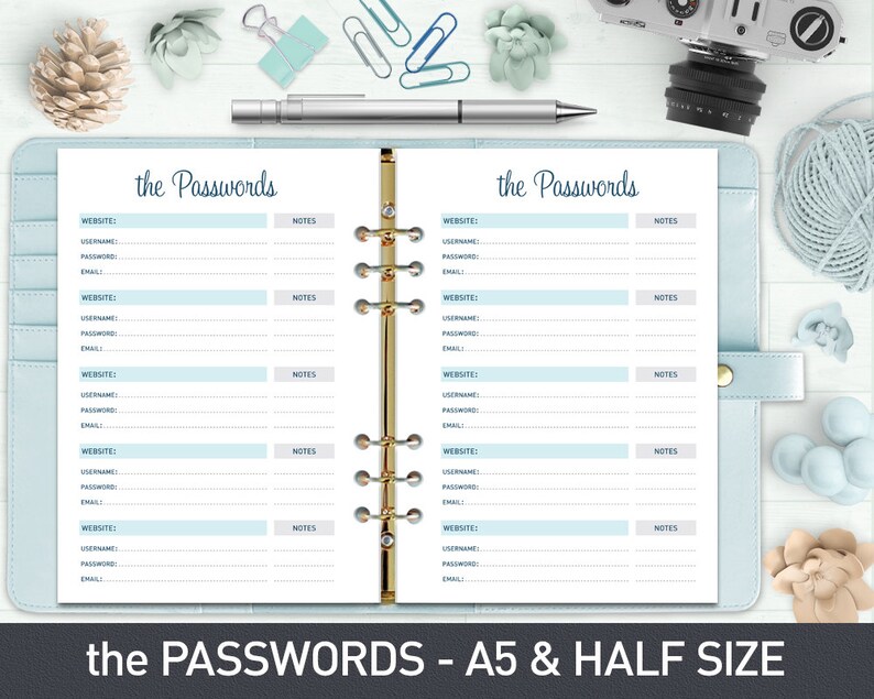 Password Keeper Printable, Password Tracker, Password Organizer ...