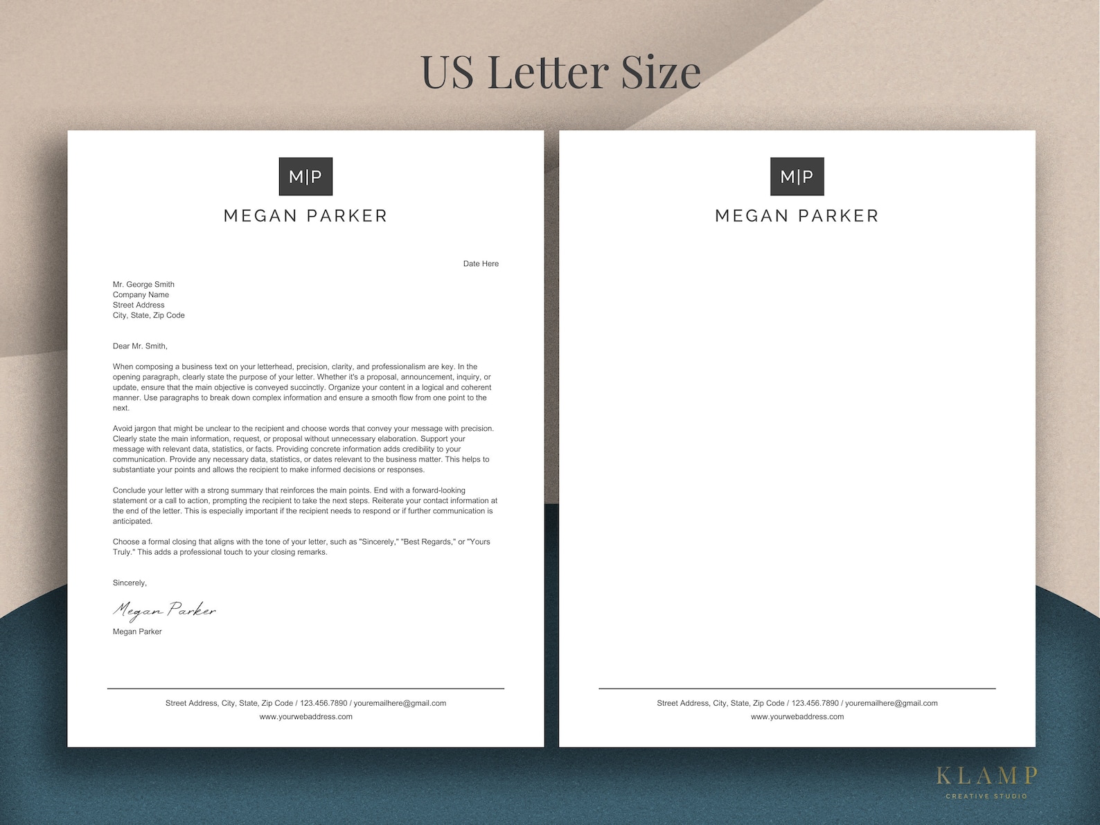 Letterhead Template for Word, Personalized Letterhead Apple Pages ...