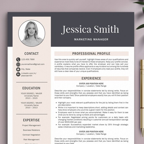 Creative & Modern Resume / CV Template for Word AND Pages - Etsy