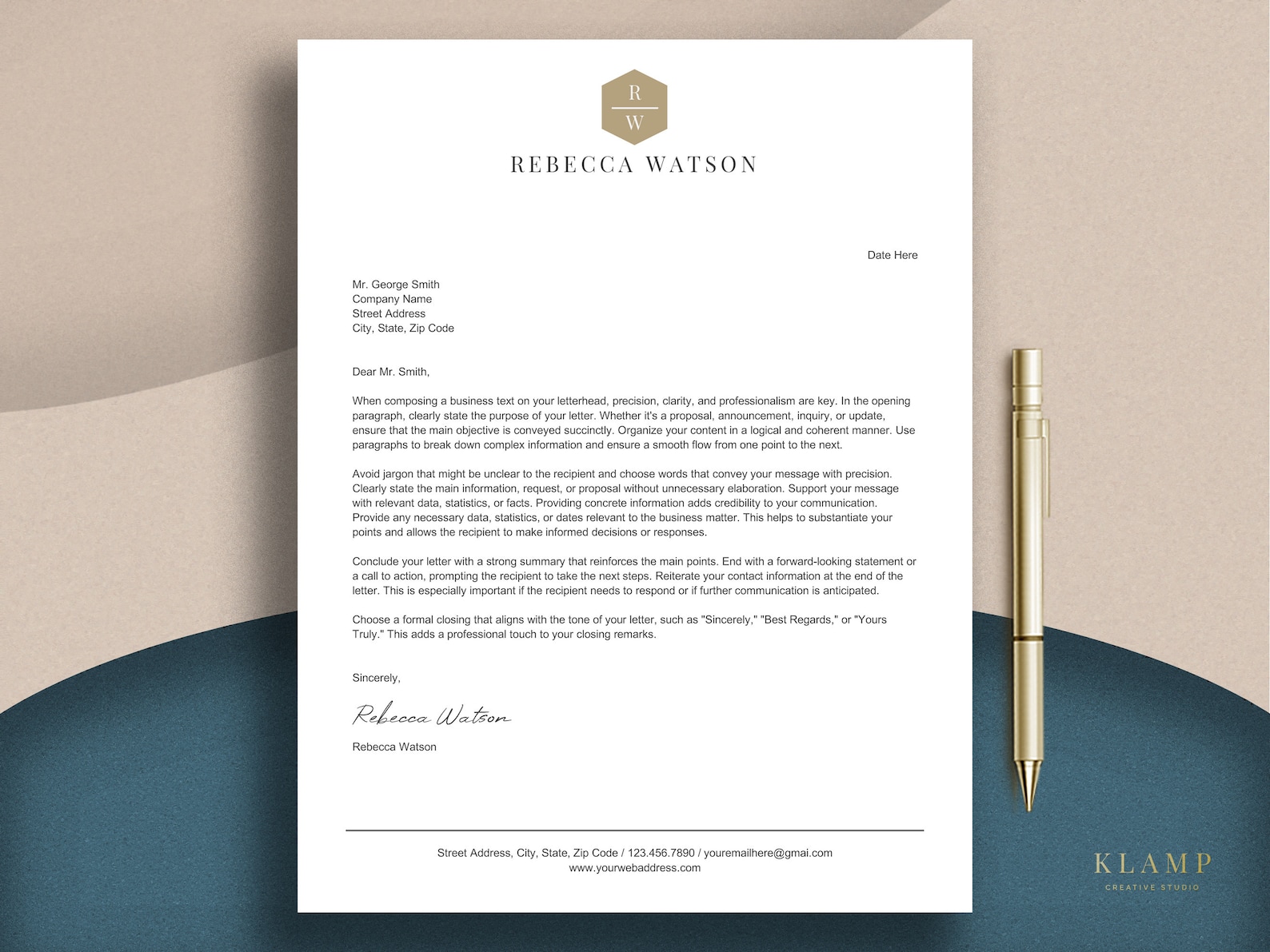 Bundle Letterhead Templates for Word and Pages, Personalized Letterhead ...