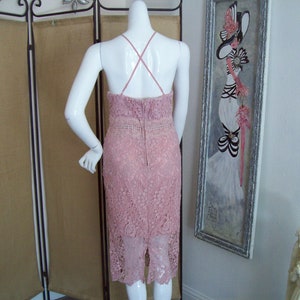 Lacy Crochet Dress Mauvelous Rose Pink Dress Sexy Back Slit Romantic ...