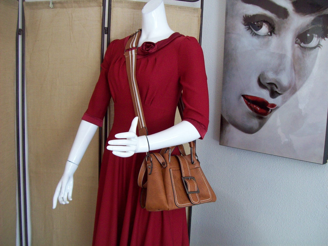 Cinnamon Satchel Zip Top Front Buckle Close Multi-compartments 3-way ...