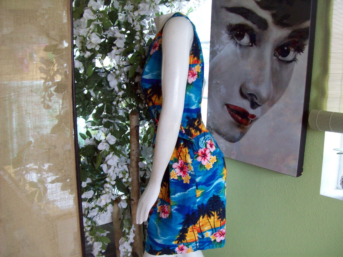 Hawaiian Dress Luau Hawaiian Sunset Tropical Beach Party Wrap-around ...