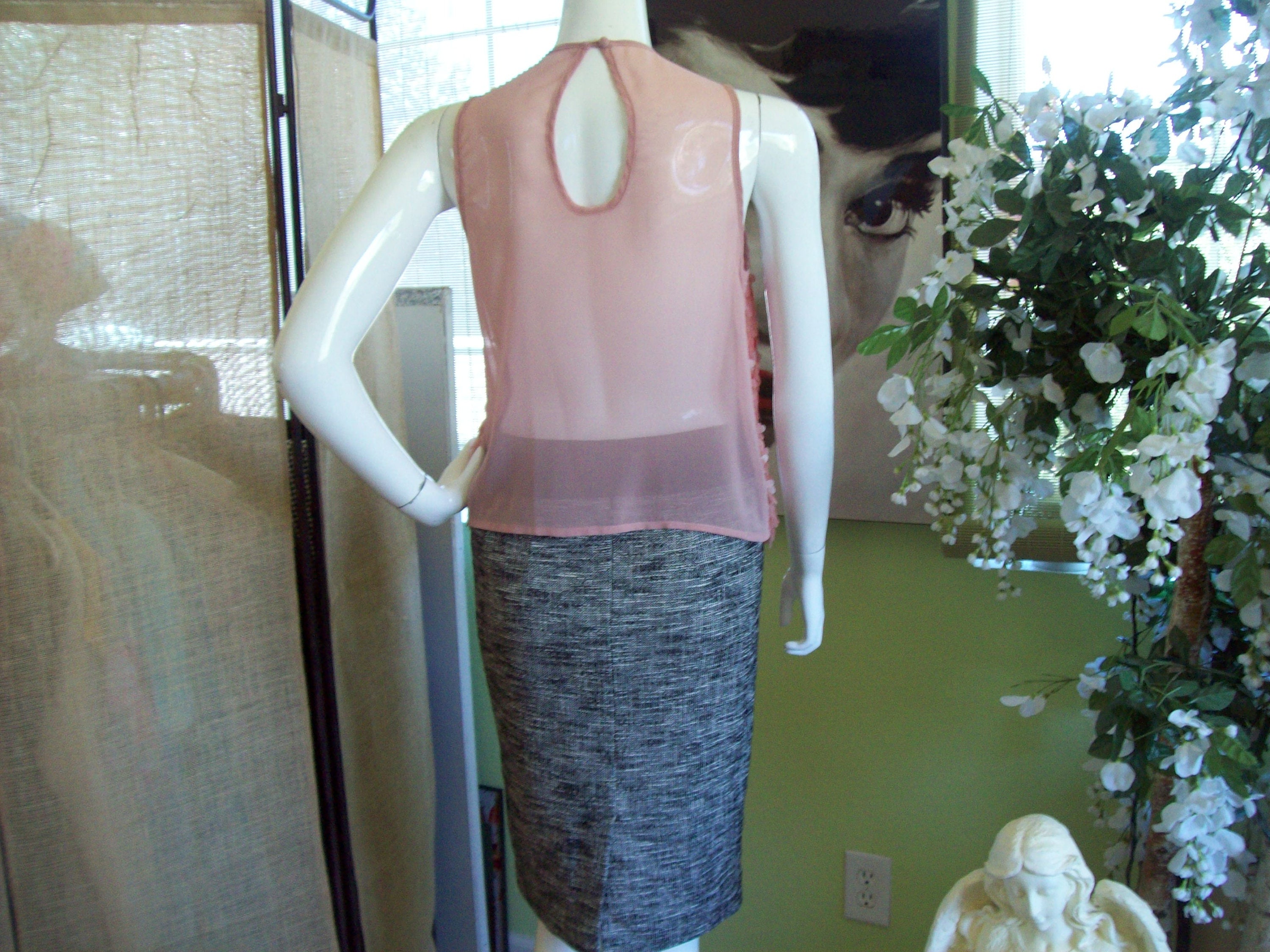 Blush Pink Top Squamous Sequins Shimmy Top Dangling Sequins - Etsy