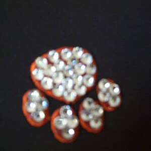 Dog Paw Purse Paw Print Rhinestone Black Orange-rust Embroidered Paw on ...