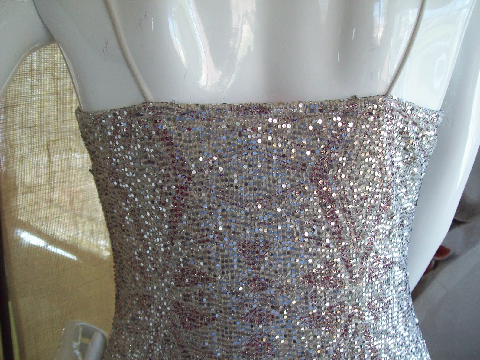 Silver Variegated Bodycon Silver-red Variegated Spangles - Etsy