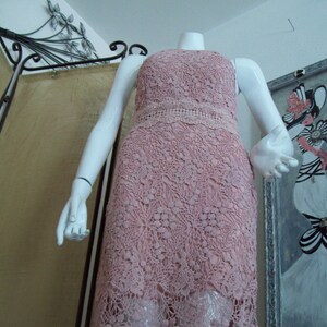 Lacy Crochet Dress Mauvelous Rose Pink Dress Sexy Back Slit Romantic ...