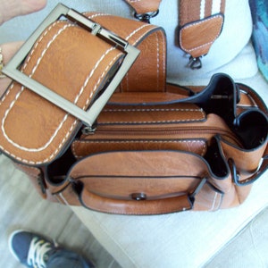 Cinnamon Satchel Zip Top Front Buckle Close Multi-compartments 3-way ...