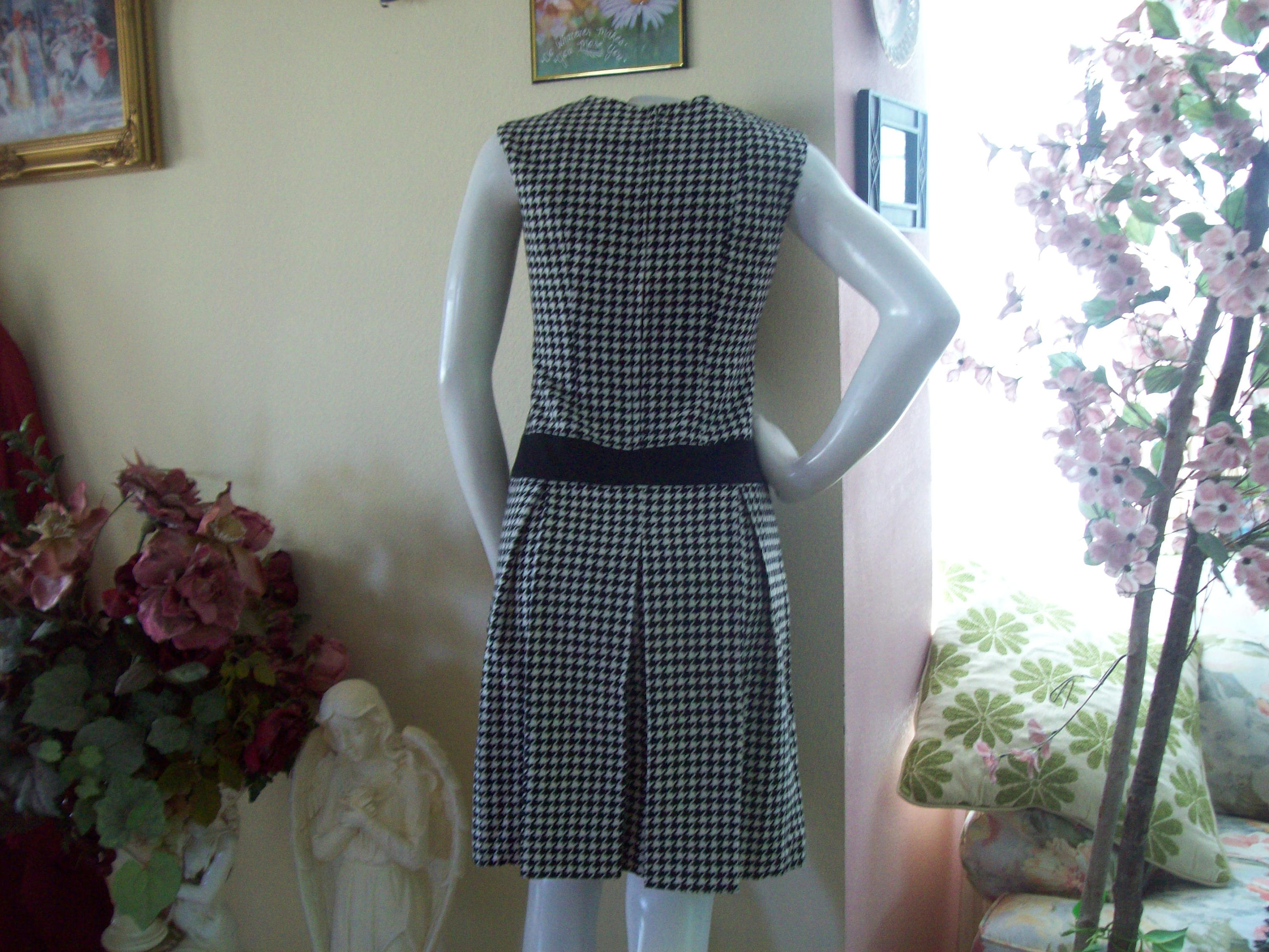 1960's Mod Style Black-white Jumper Dress Houndstooth - Etsy