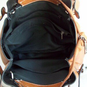 Cinnamon Satchel Zip Top Front Buckle Close Multi-compartments 3-way ...