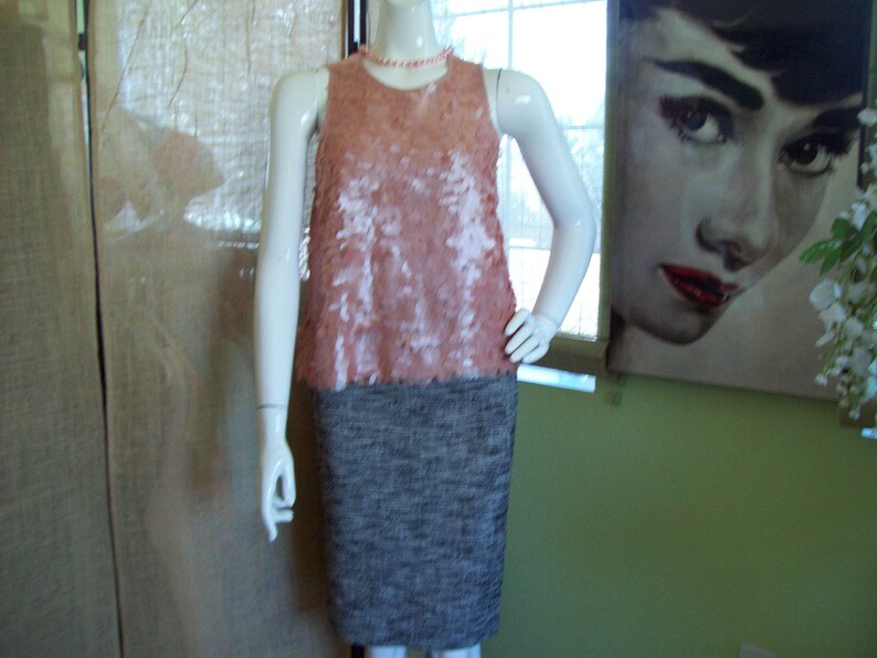 Blush Pink Top Squamous Sequins Shimmy Top Dangling Sequins - Etsy