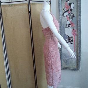 Lacy Crochet Dress Mauvelous Rose Pink Dress Sexy Back Slit Romantic ...