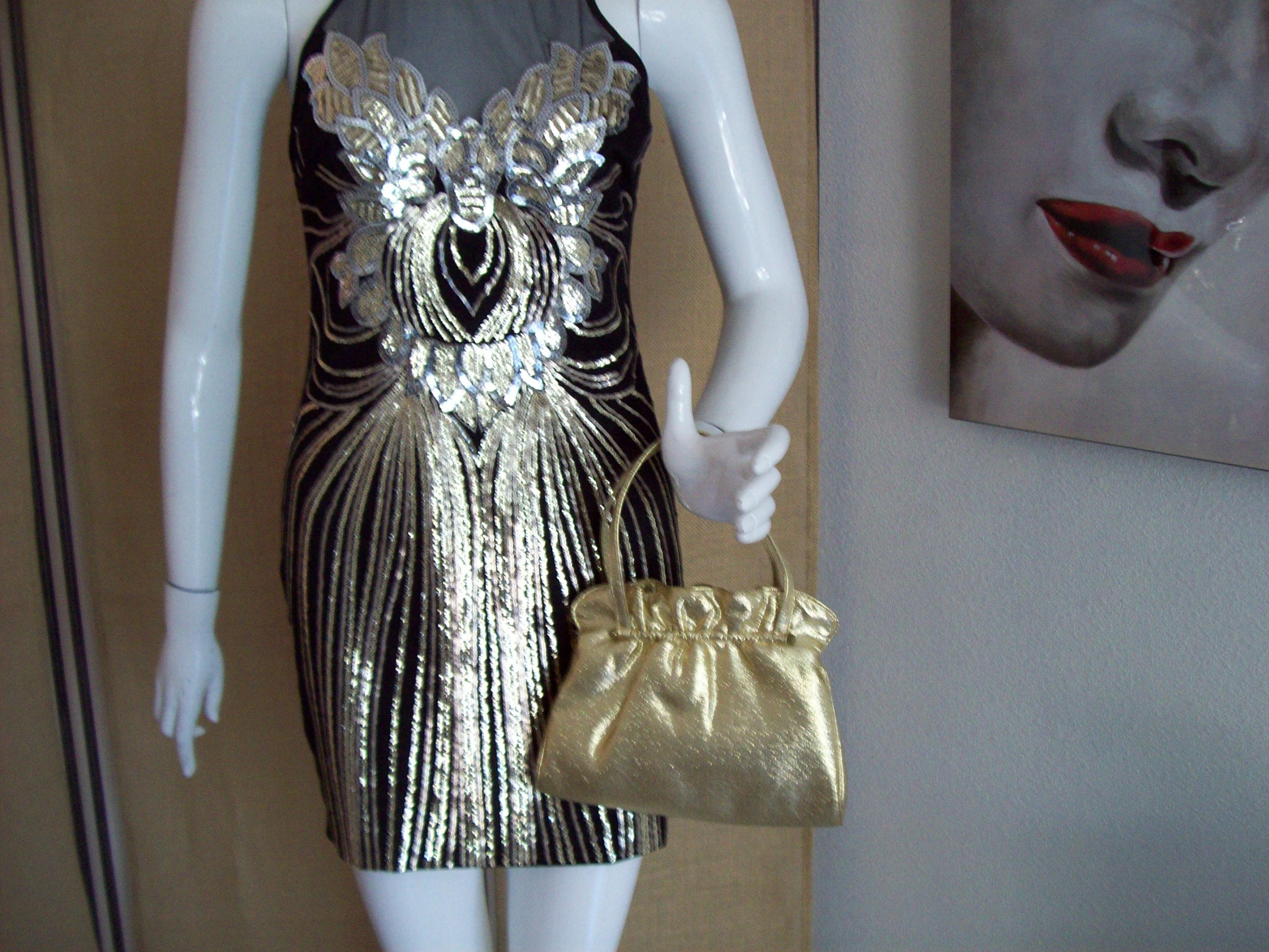 Gold Shimmer Evening Bag Cocktail Bag Wedding Handbag - Etsy