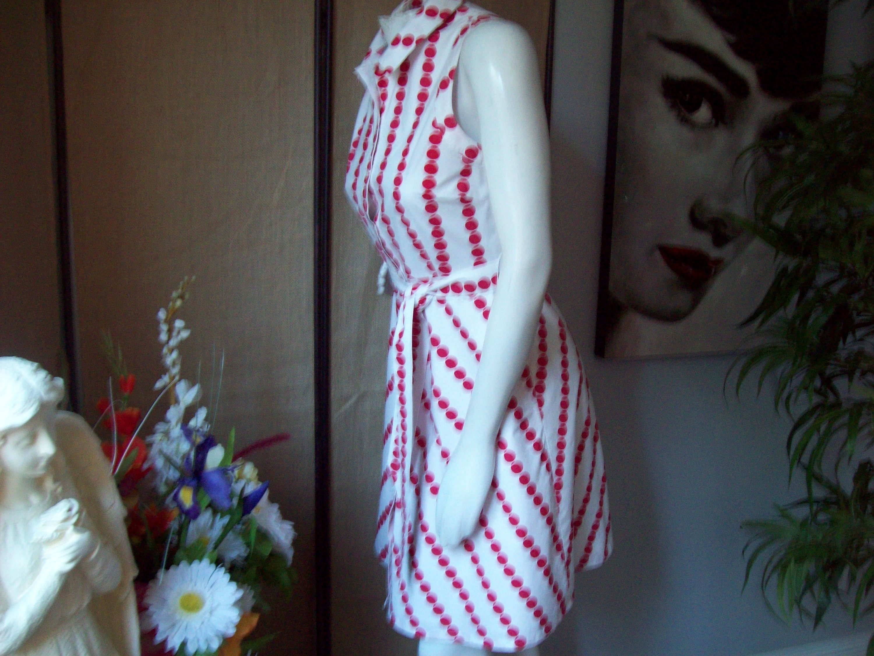 Sock Hop Doo Wop Dress 50's Dance Soda Fountain Bobbie Soxer Cherry Red ...