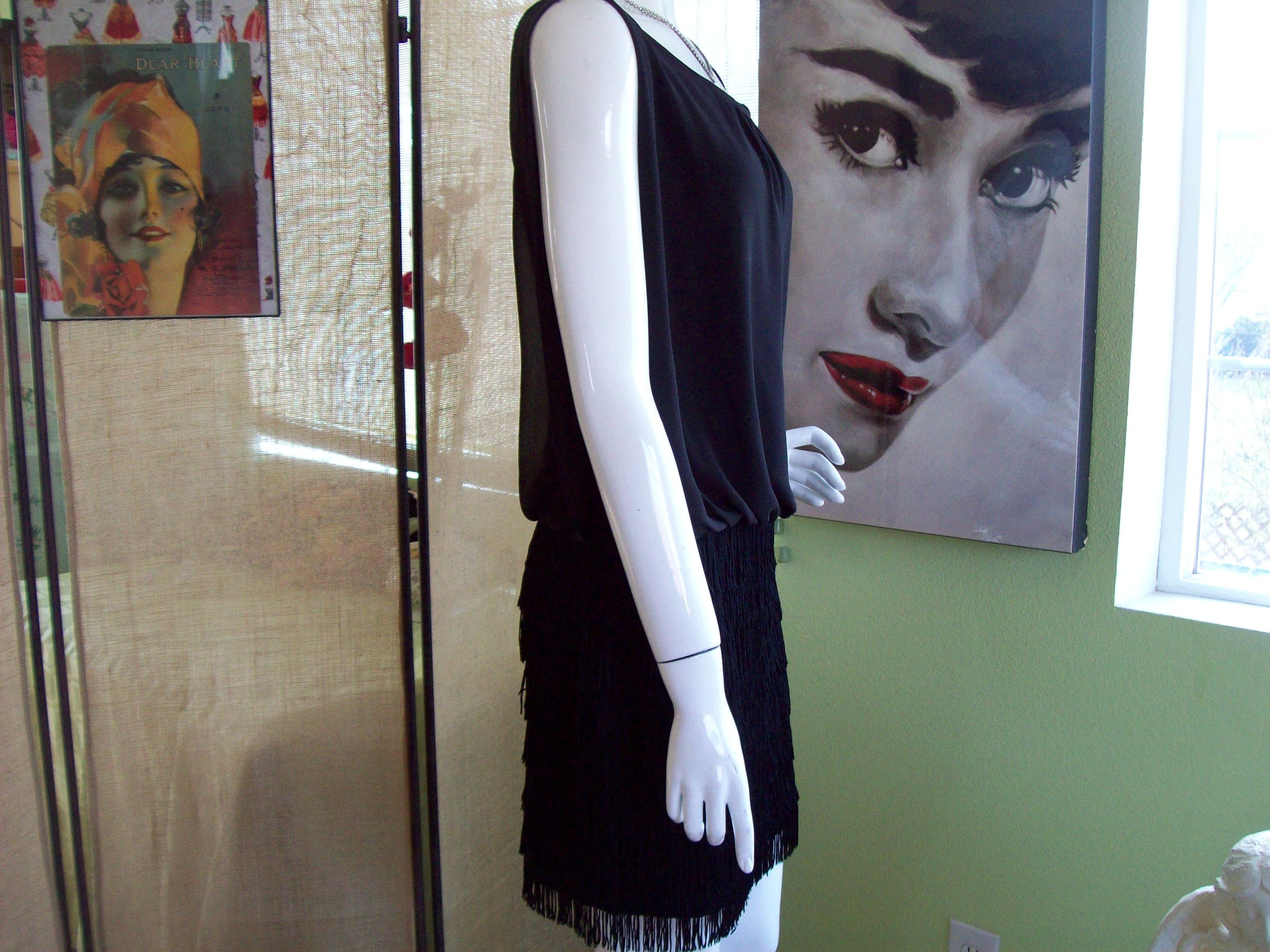 Flapper Dress Sheer Overlay Blouson Top 8-layers Shimmy Fringe - Etsy
