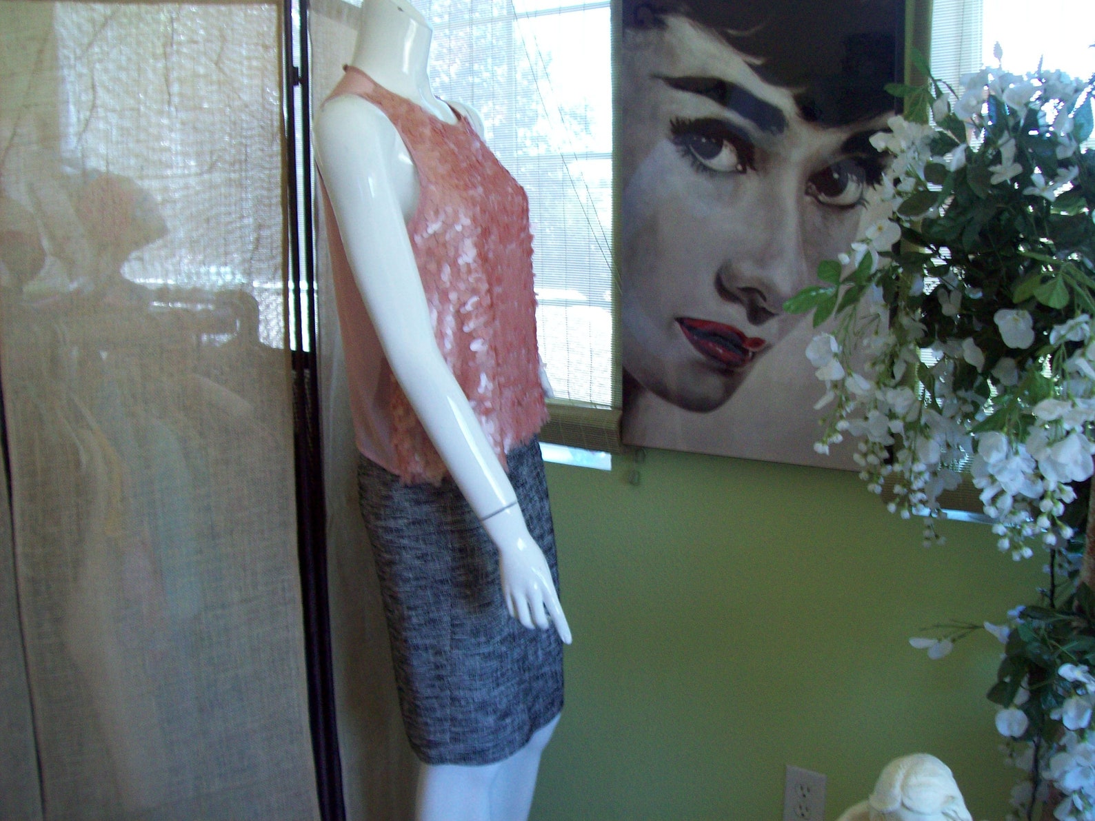 Blush Pink Top Squamous Sequins Shimmy Top Dangling Sequins - Etsy