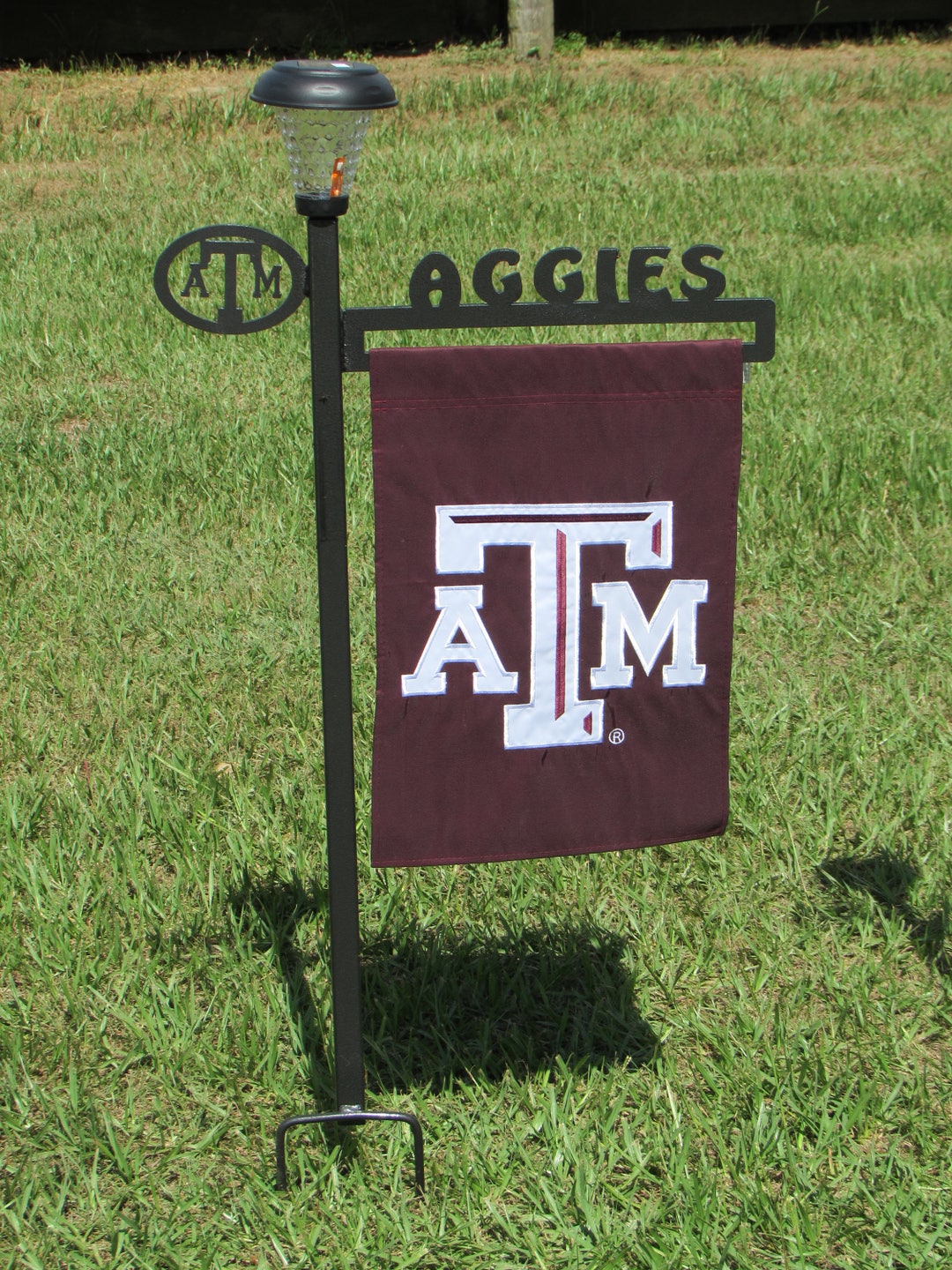 College Team Garden Flag Stand With Solar Light, Customize - Etsy