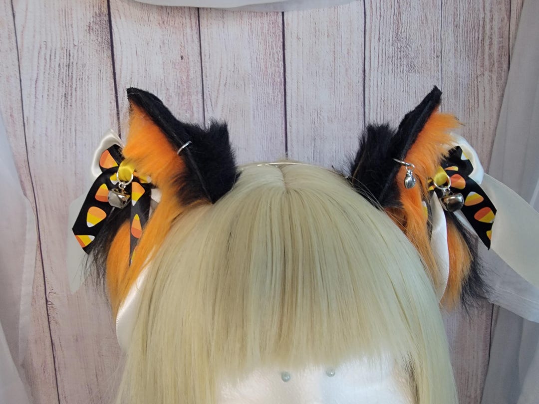 Spooky Orange Cat Ears - Etsy
