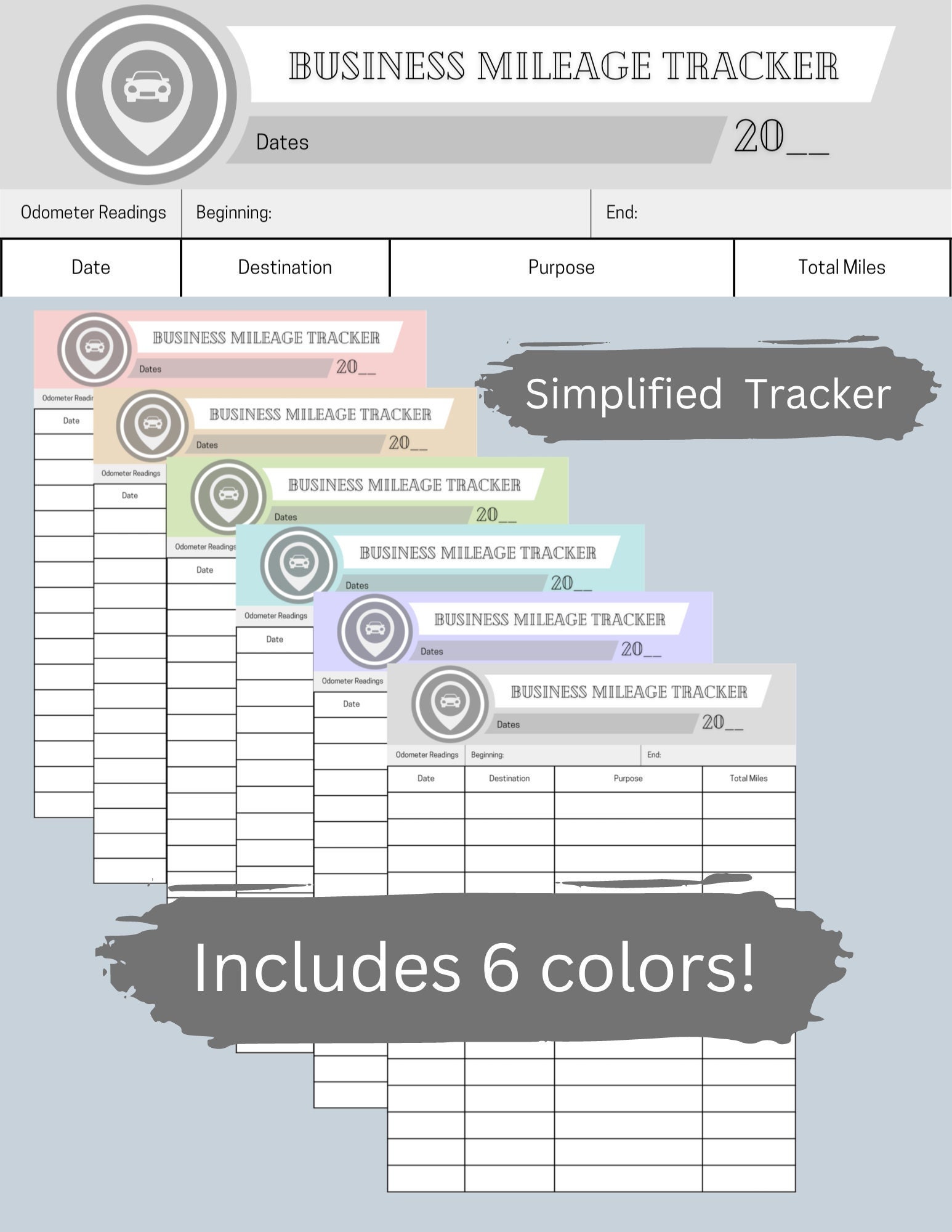 Simplified Digital Mileage Tracker - Etsy
