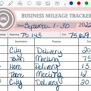 Simplified Digital Mileage Tracker - Etsy