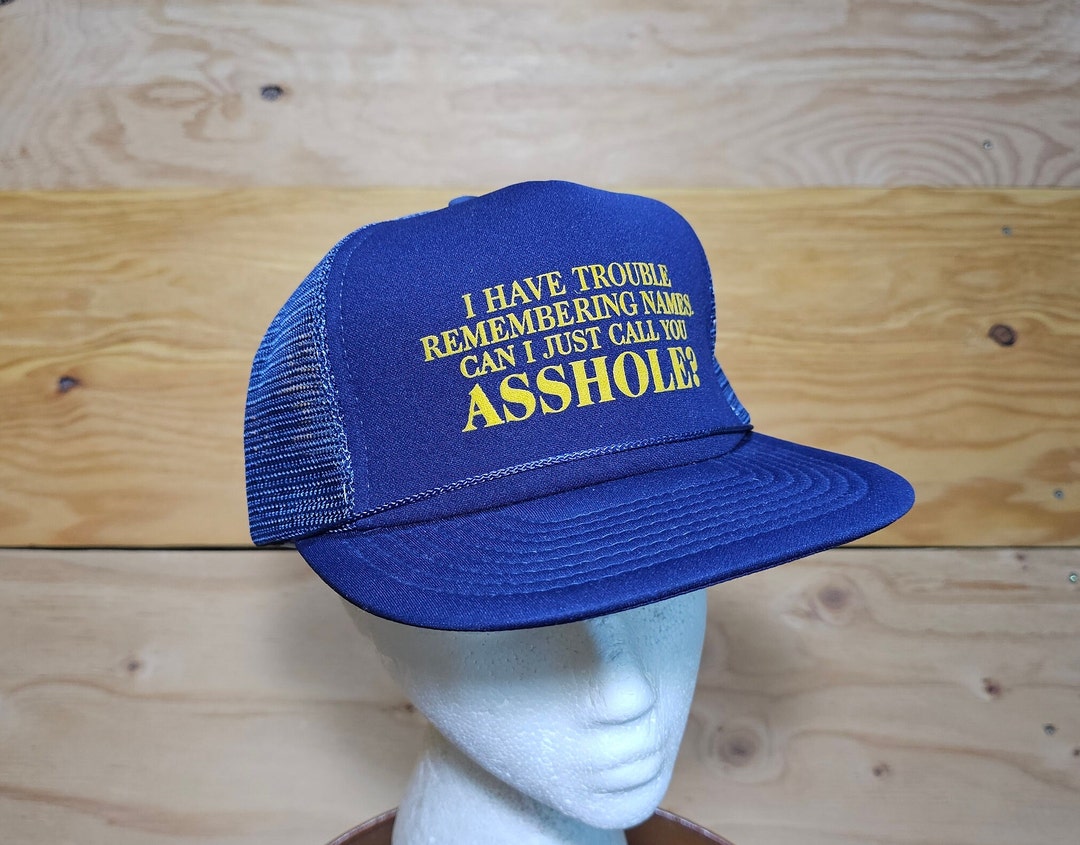 Vintage Cant Remember Your Name Rope Hat Cap Trucker-style Blue Yellow ...