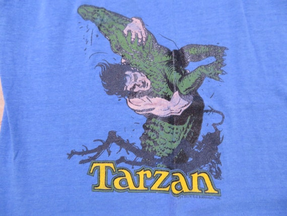 Vintage 1970s Tarzan Wrestles Alligator Tank Top Shir… - Gem