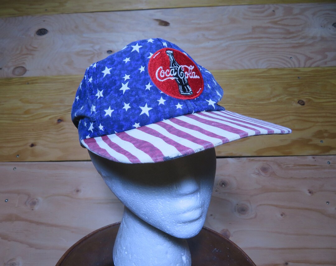 Vintage 1990s Coca-cola Coke Cap Baseball Trucker Style Red White Blue ...