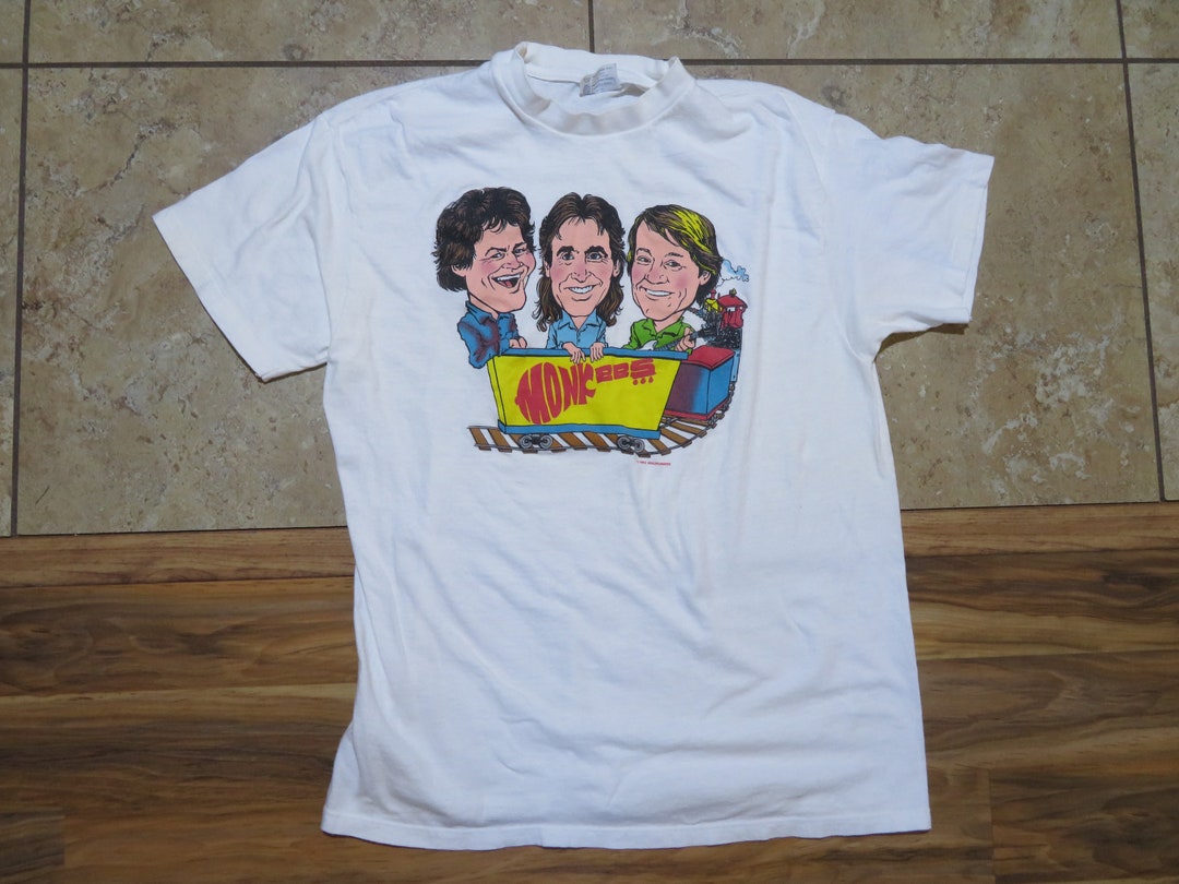 Vintage 1989 the Monkee's Rock T-shirt White Brown Yellow Red Blue ...